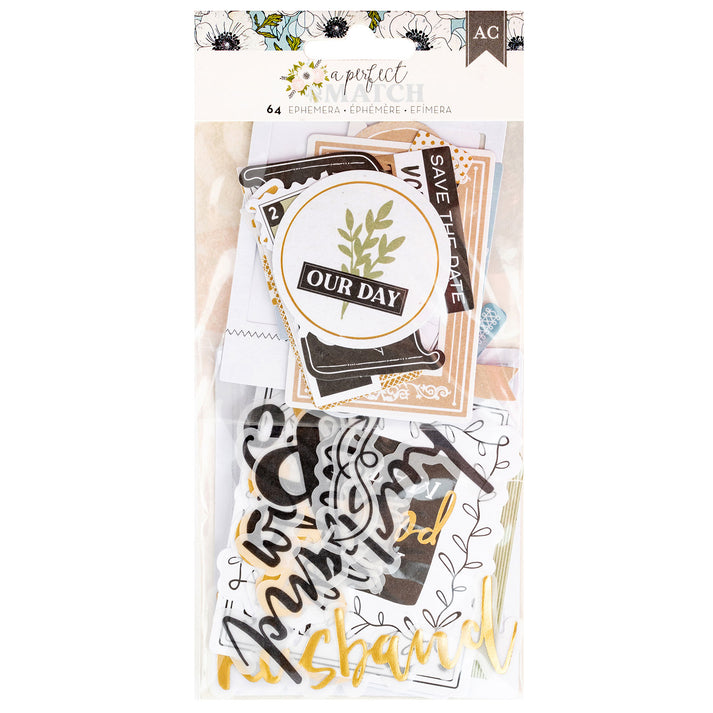 American Crafts A Perfect Match Ephemera Journaling Die Cut Shapes- 61