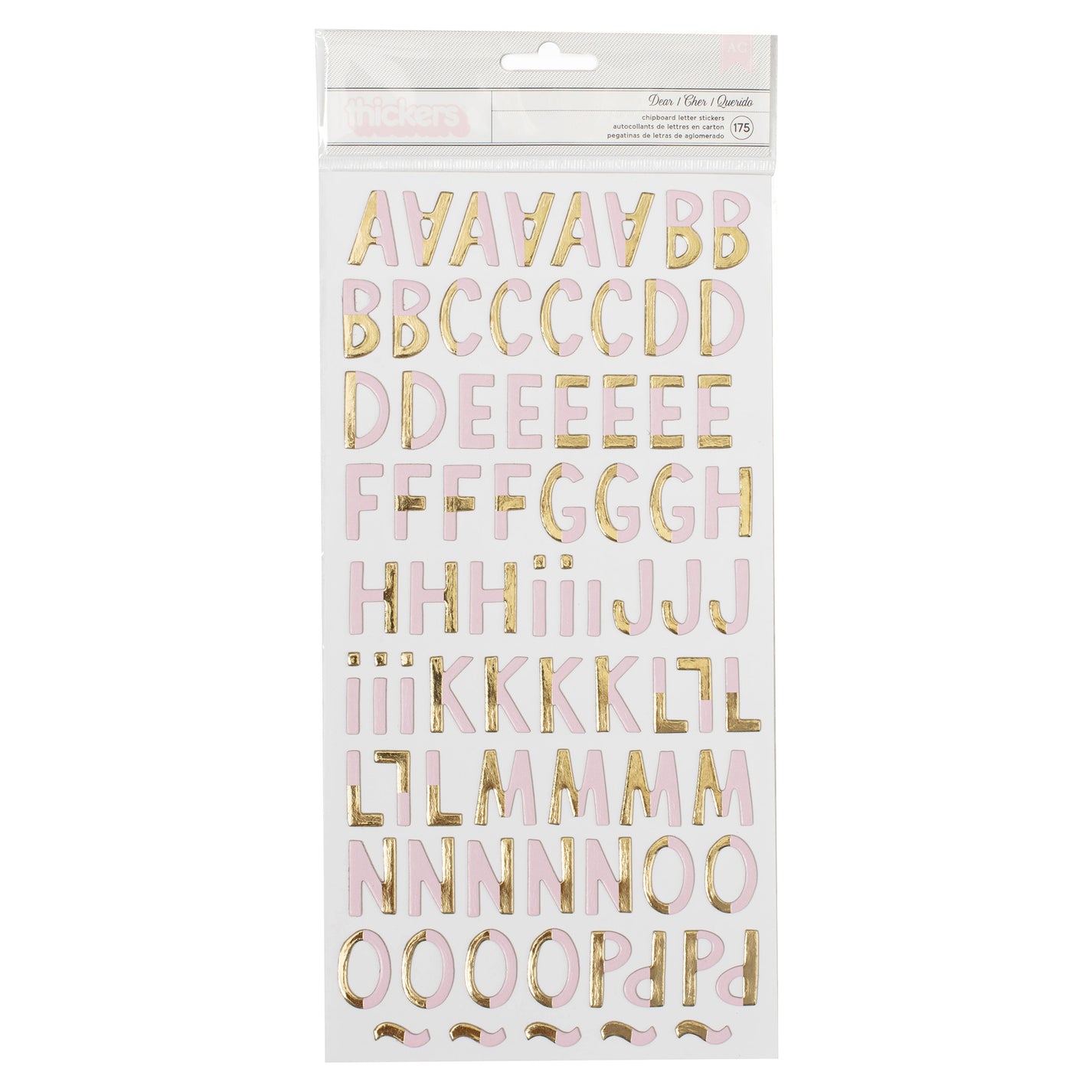 Cute Girl Thickers Alpha Stickers - Dear/Chipboard Gold Foil, 175 stic ...