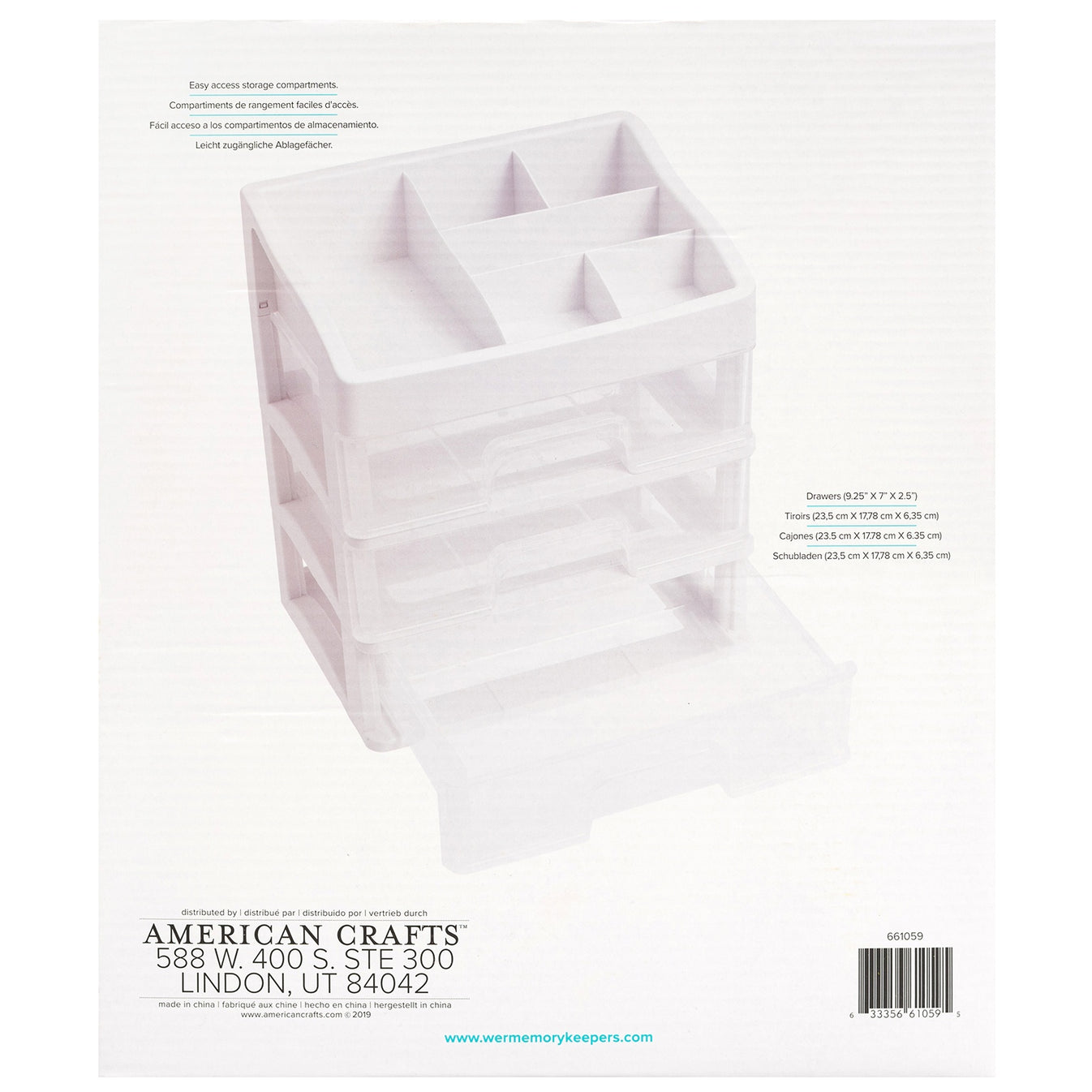 We R 3-Drawer Plastic Storage Case with Organizer Top – American Crafts