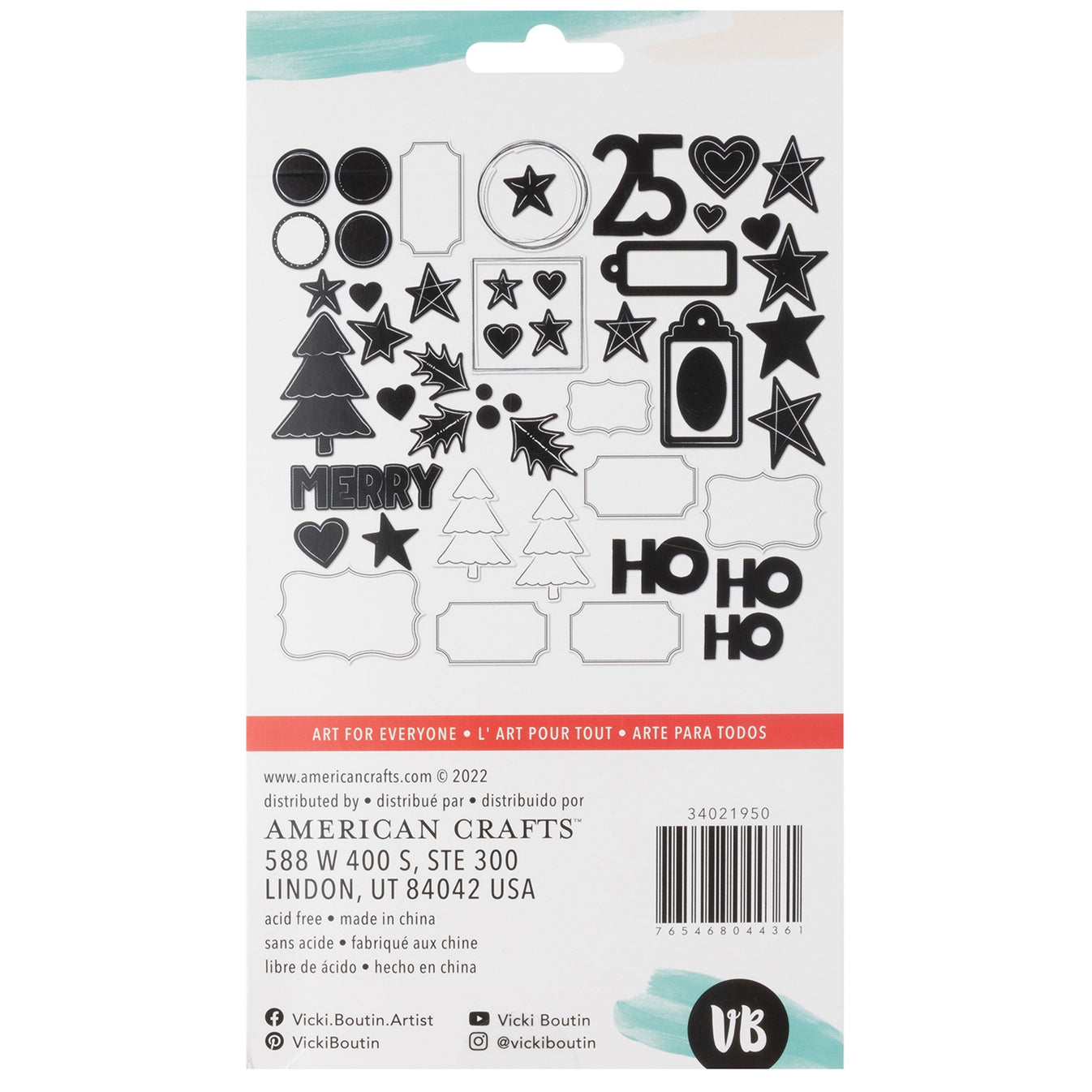 Vicki Boutin Peppermint Kisses Mixed Chipboard - 50pcs – American Crafts