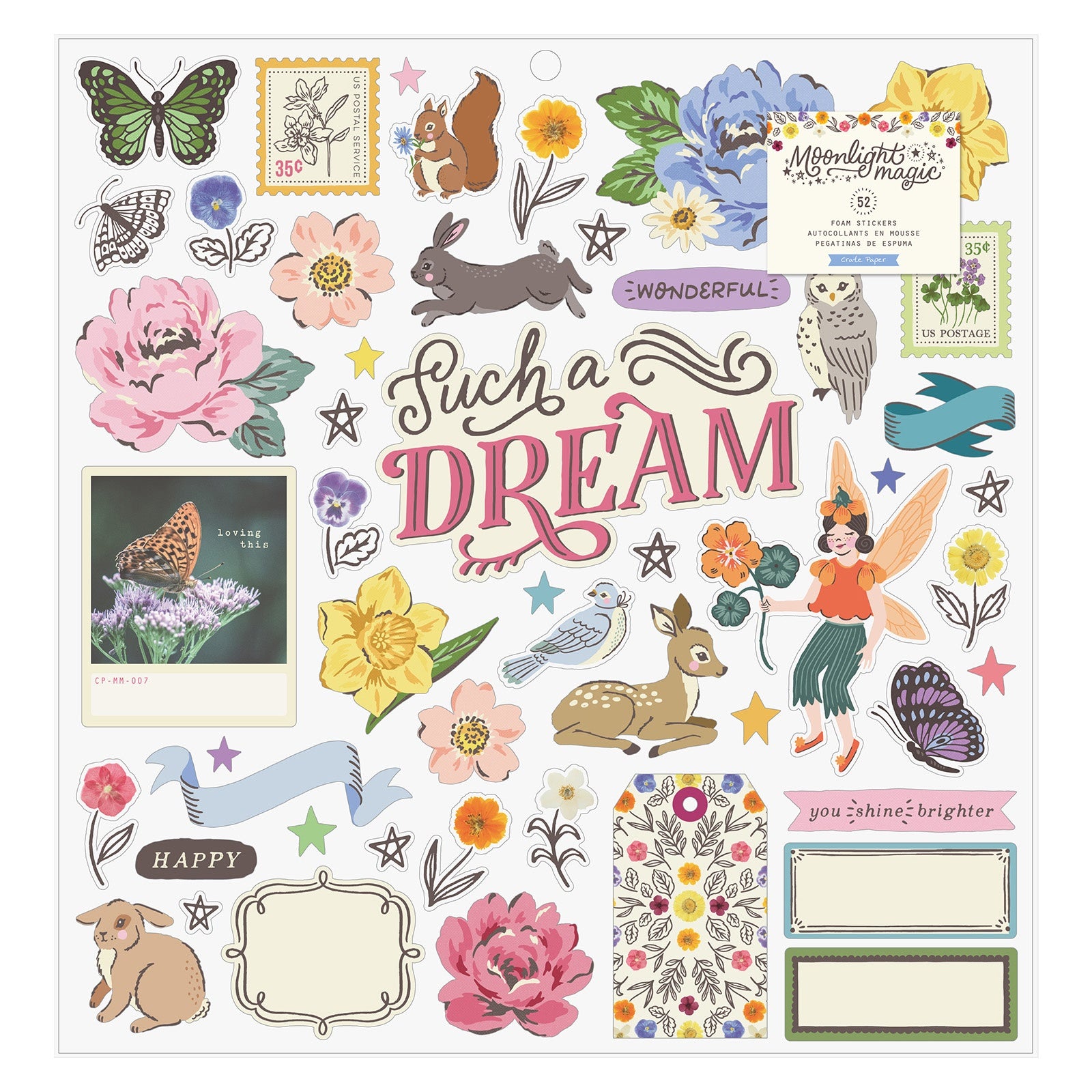 Crate Paper Moonlight Magic Foam Stickers Pack – American Crafts