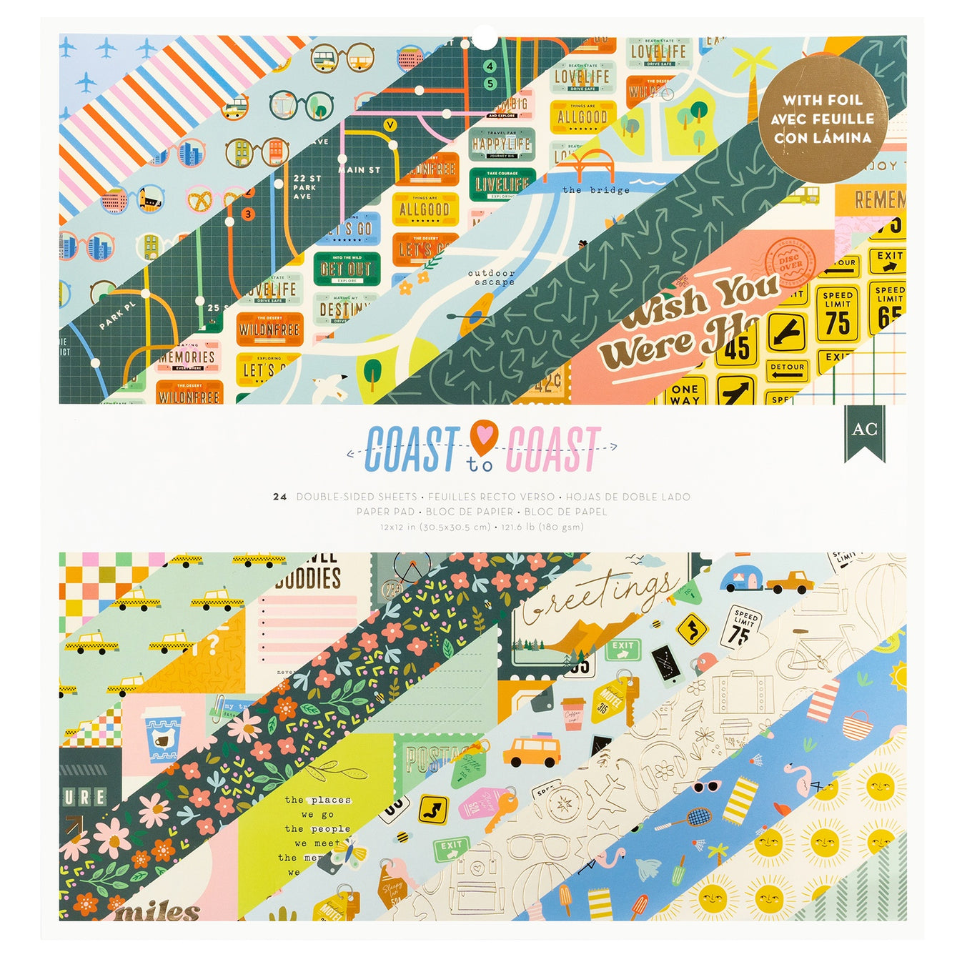Coast to Coast Double-Sided 12x12" Paper Pad – American Crafts
