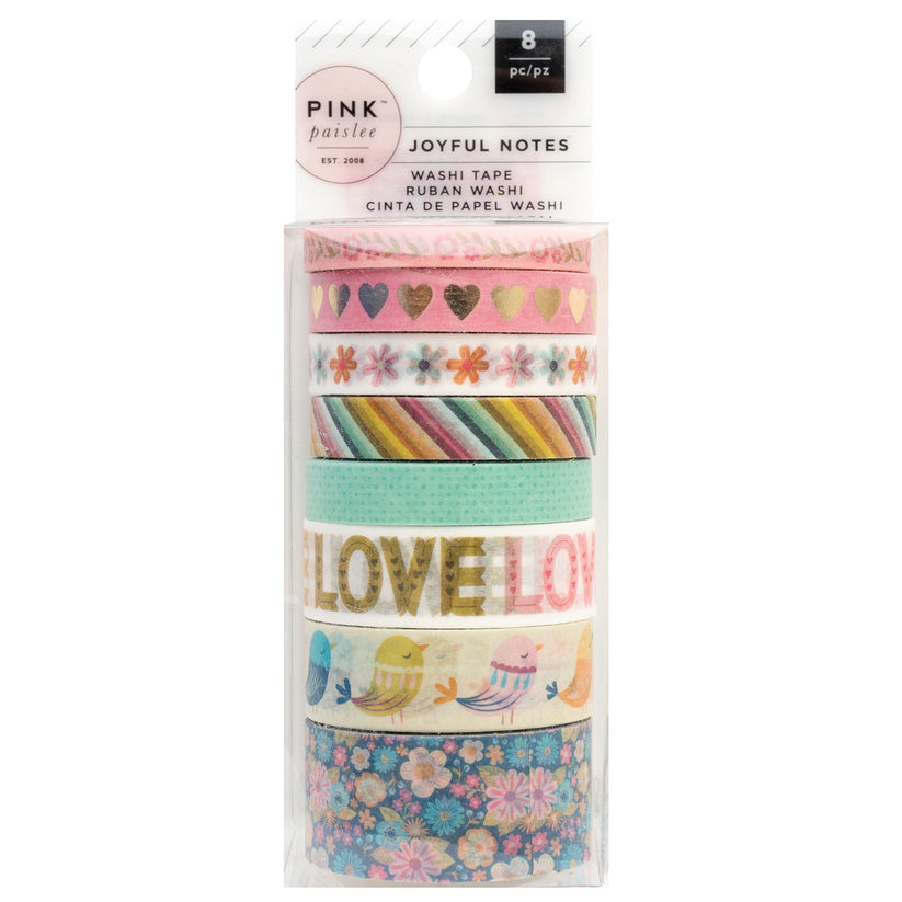 Pink Paislee Joyful Notes Washi Tape - 8 Pack – American Crafts