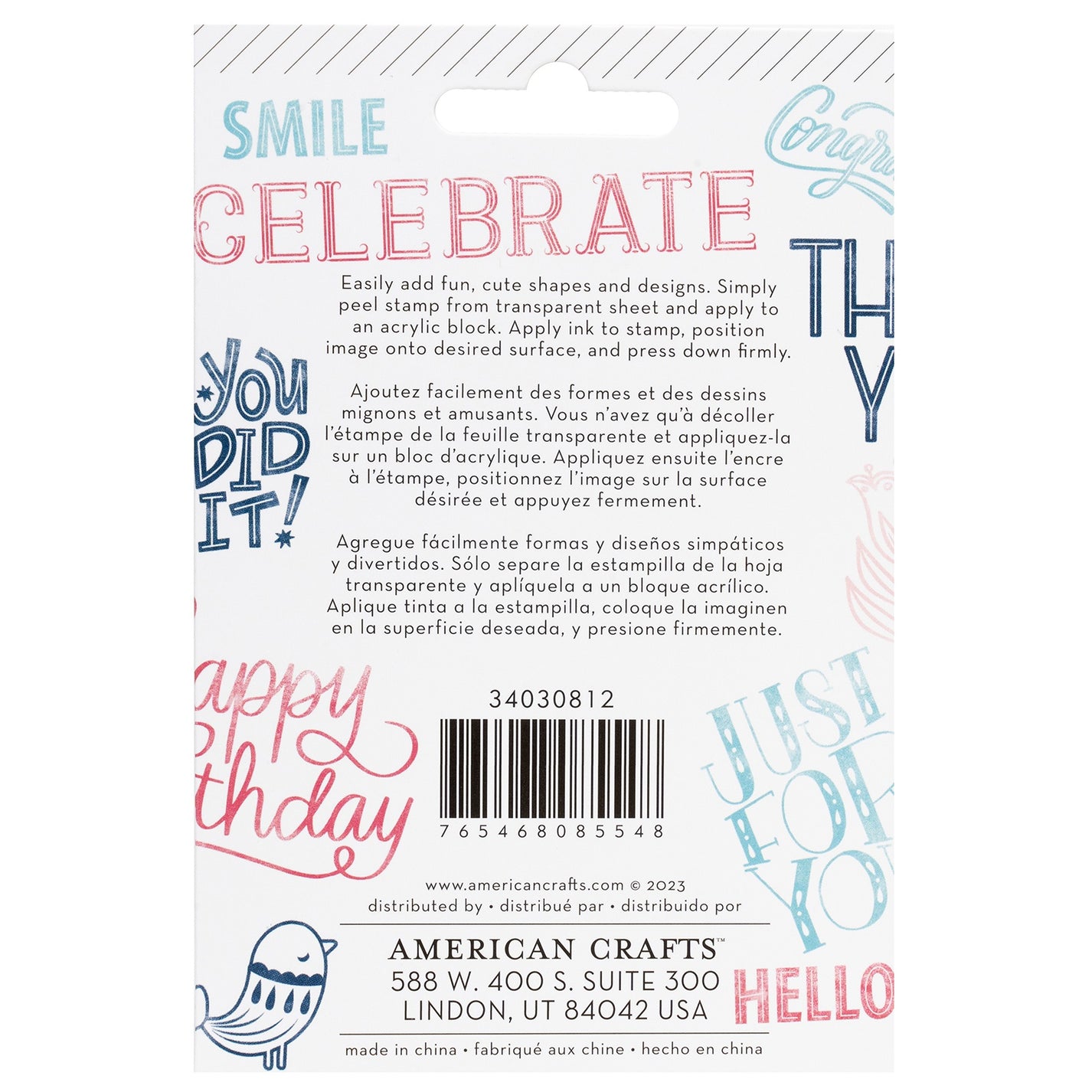 Pink Paislee Joyful Notes Clear Stamps - 10 Pieces – American Crafts