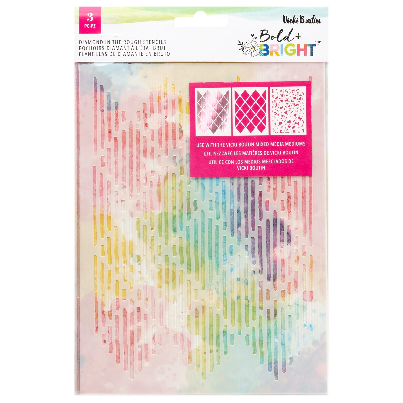 Vicki Boutin Bold And Bright Stencil Set – American Crafts