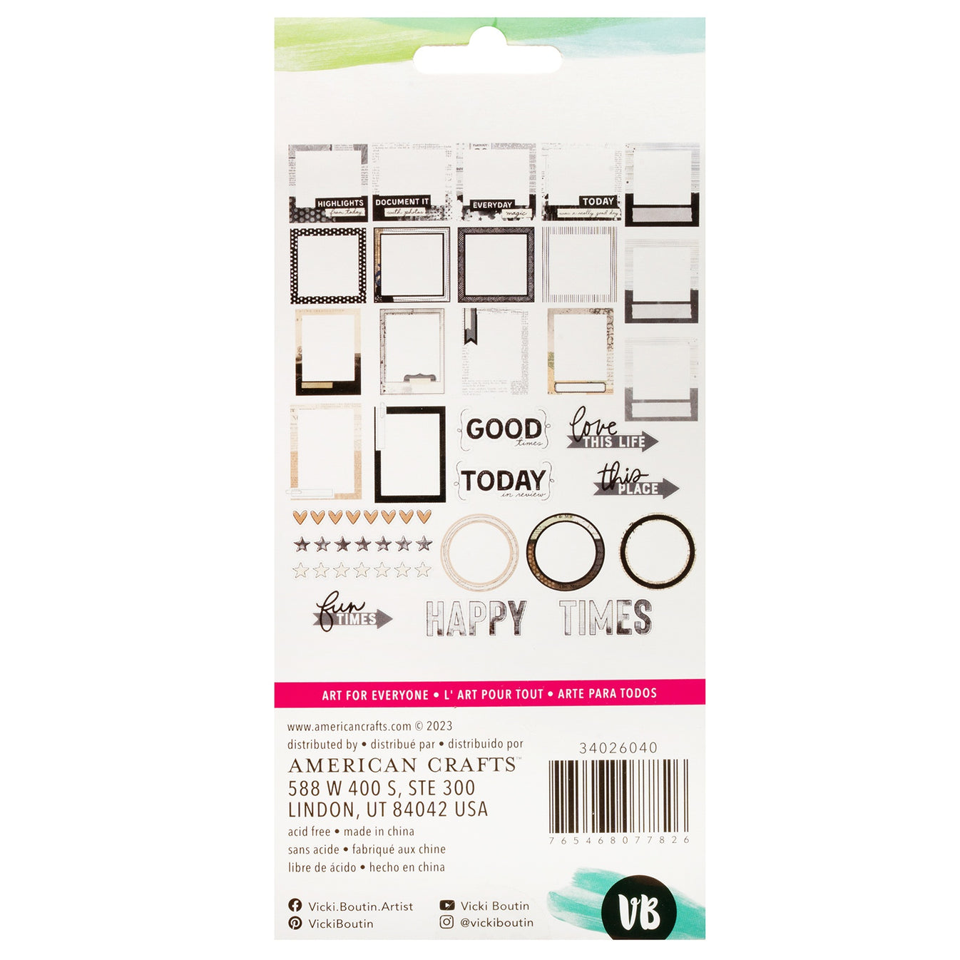 Vicki Boutin Bold And Bright Paperboard Frames – American Crafts