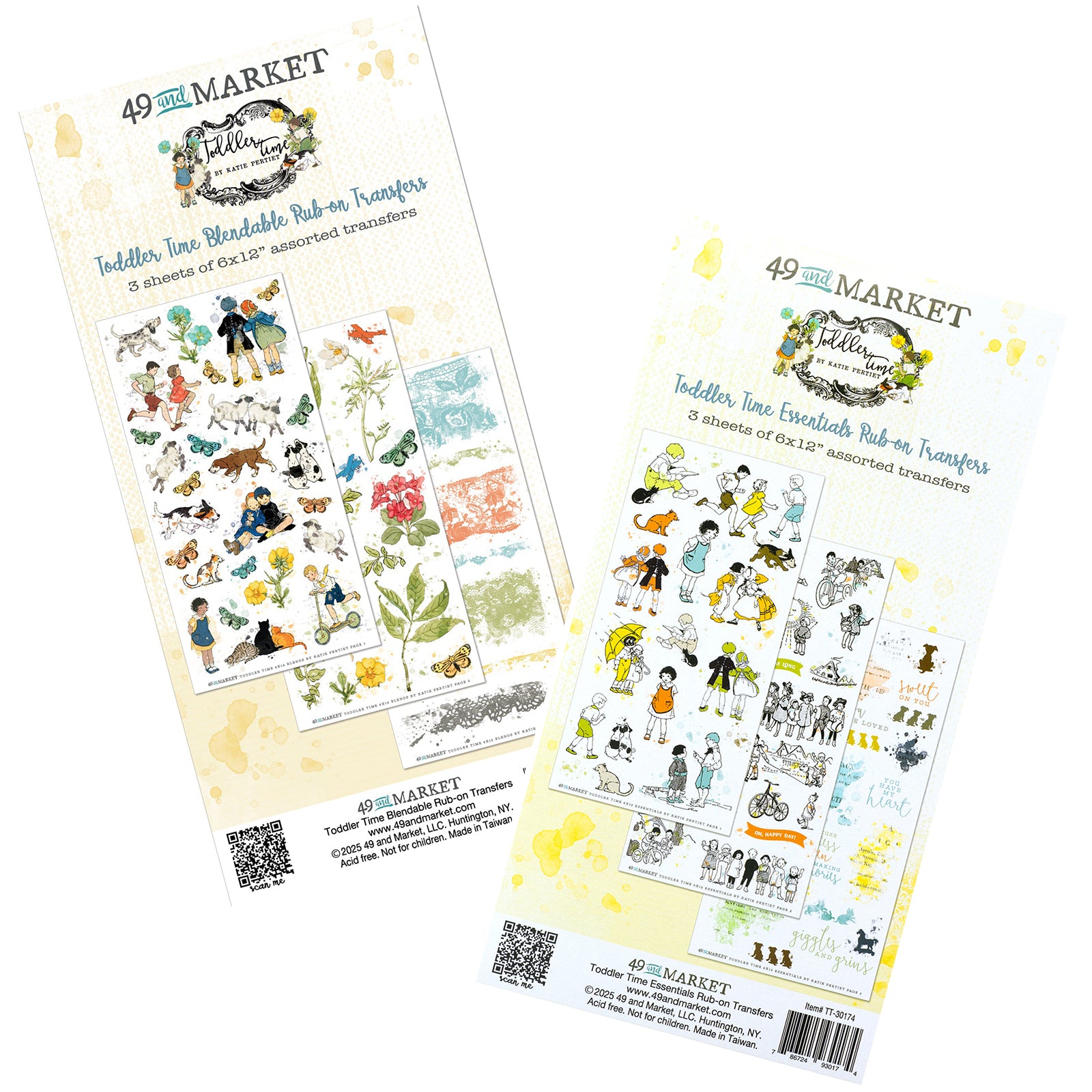 49 And Market Toddler Time Rub-On Transfer Set – American Crafts