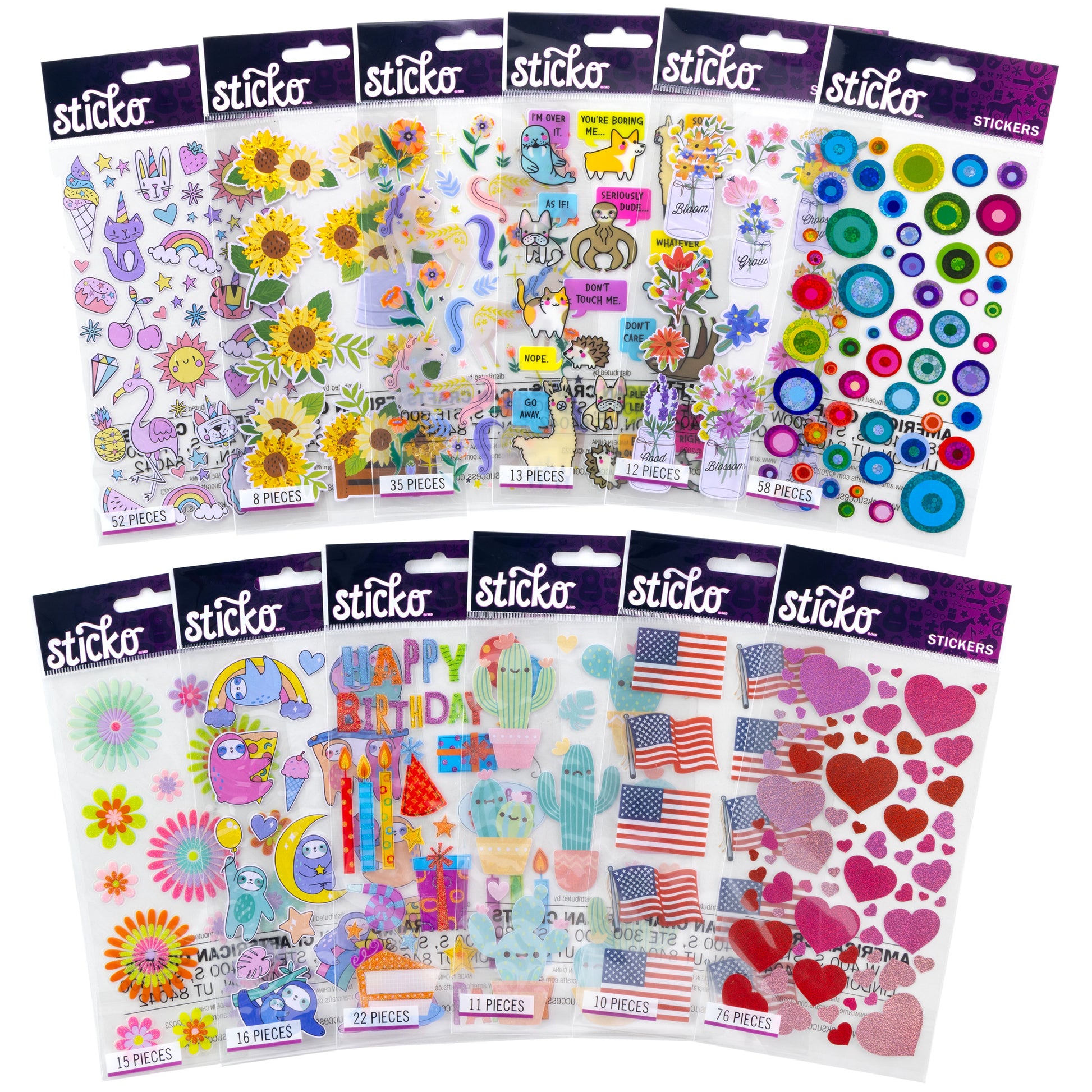 ASSORTED American Crafts Stickers, 144 packs