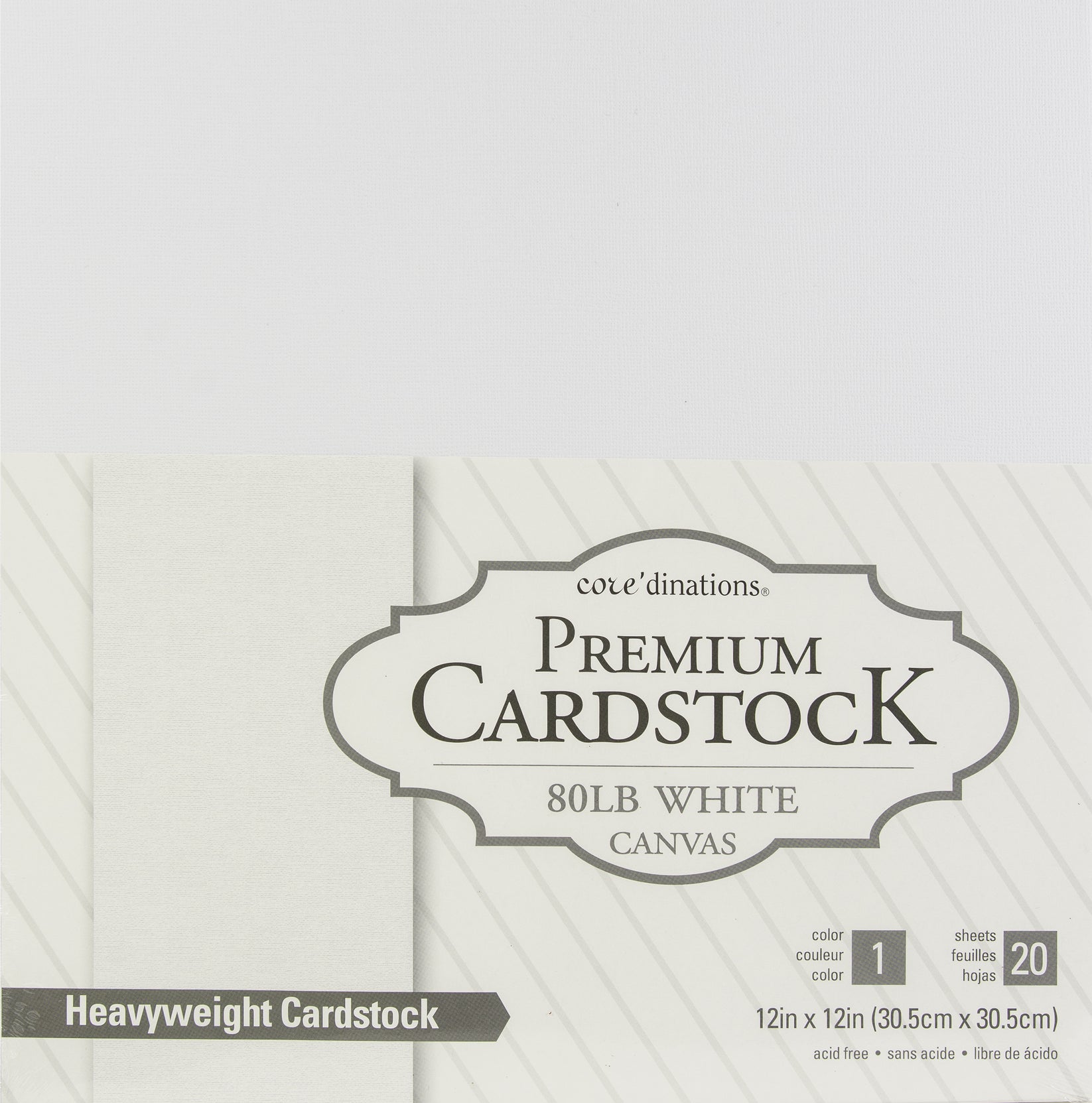 Core'dinations 80lb White Canvas 12x12" Cardstock Value Pack – American ...