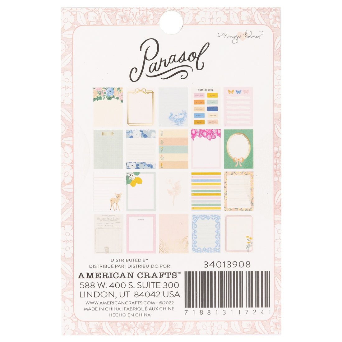 Maggie Holmes Parasol Notecard Pad 3"X4" 40/Pkg – American Crafts